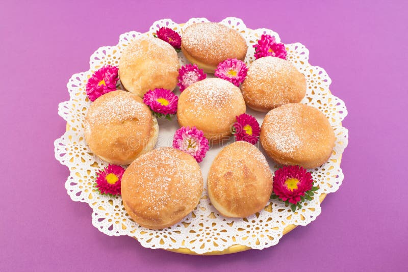 Homemade Donuts Decorated with Flowers Stock Photo - Image of ...