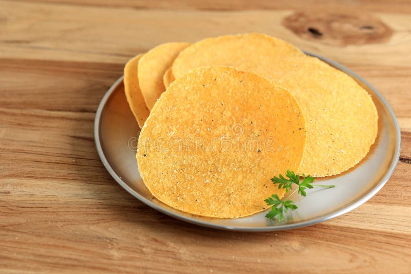 Homemade Dried Yellow Tortilla Stock Photo - Image of mexican, stack ...