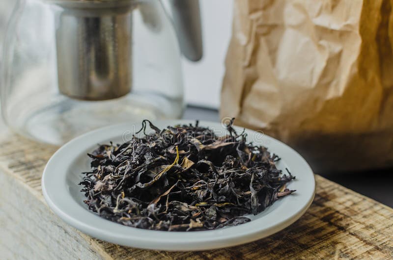 Dry fermented tea leaves stock photo. Image of detail - 247469126