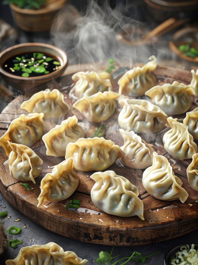 Homemade Dumplings on a Table Stock Image - Image of traditional ...