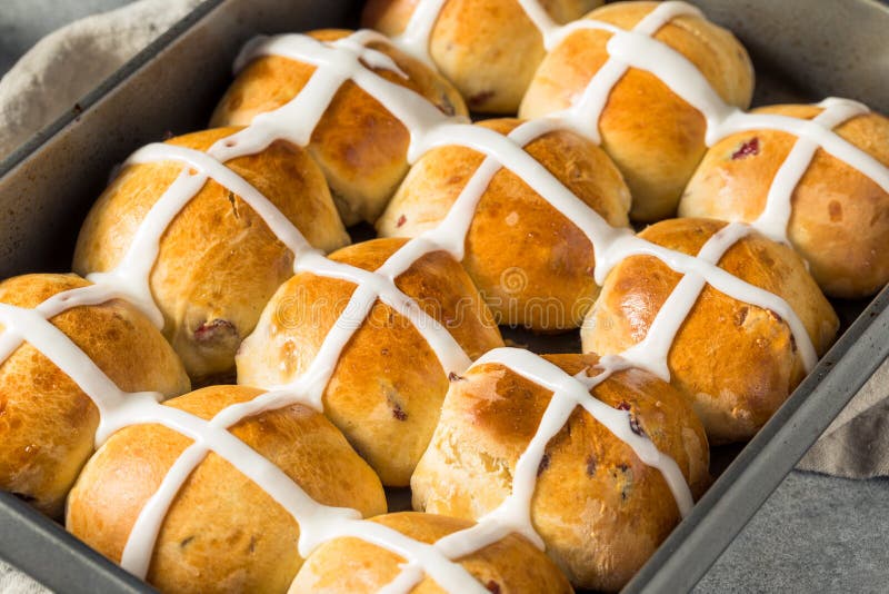 Homemade Easter Hot Cross Buns Stock Photo - Image of religion, fresh ...
