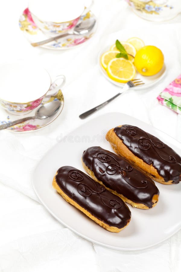 Homemade Eclairs with Cream Stock Photo - Image of icing, creme: 38911676