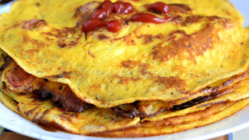 Homemade Egg Omelets on a Plate Stock Image - Image of tasty, homemade ...