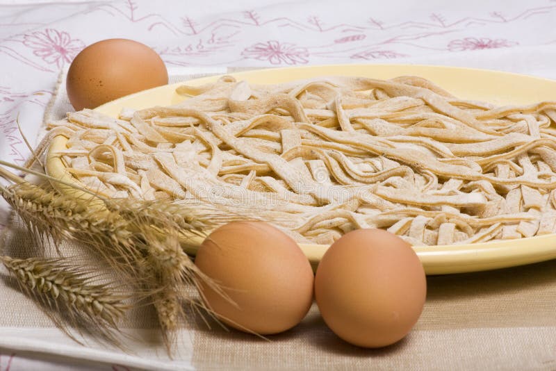 Homemade egg pasta stock image. Image of tablecloth, noodles - 17326479