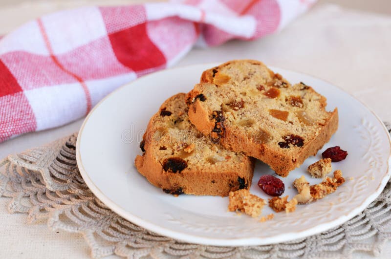 Homemade English Cake on Small Plate Stock Photo - Image of handmade ...