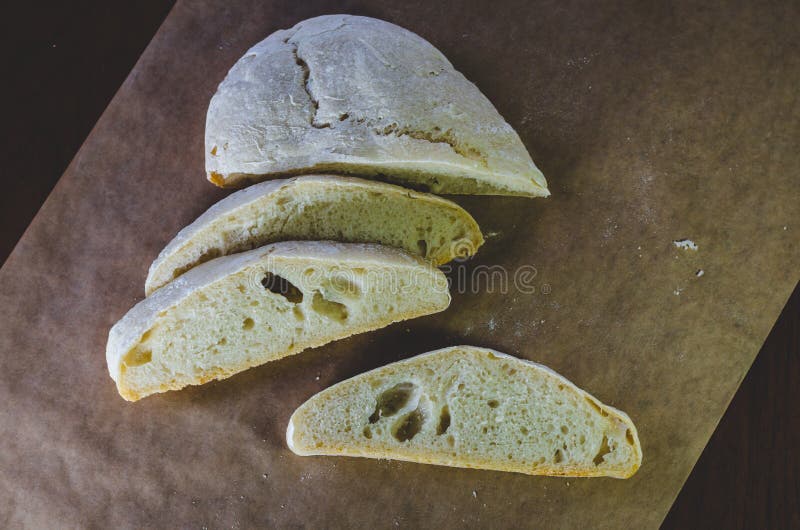 Homemade Farm Wheat Bread, Located on Craft Paper Stock Photo - Image ...