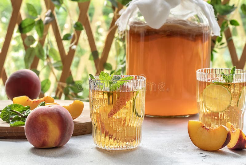 Homemade Fermentation Kombucha Tea Slightly Alcoholic Lightly