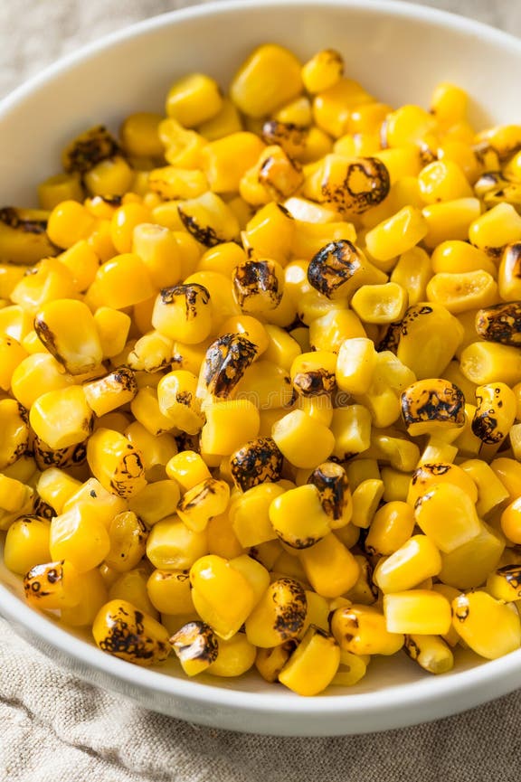 Homemade Fire Roasted Corn Kernels Stock Photo - Image of organic ...