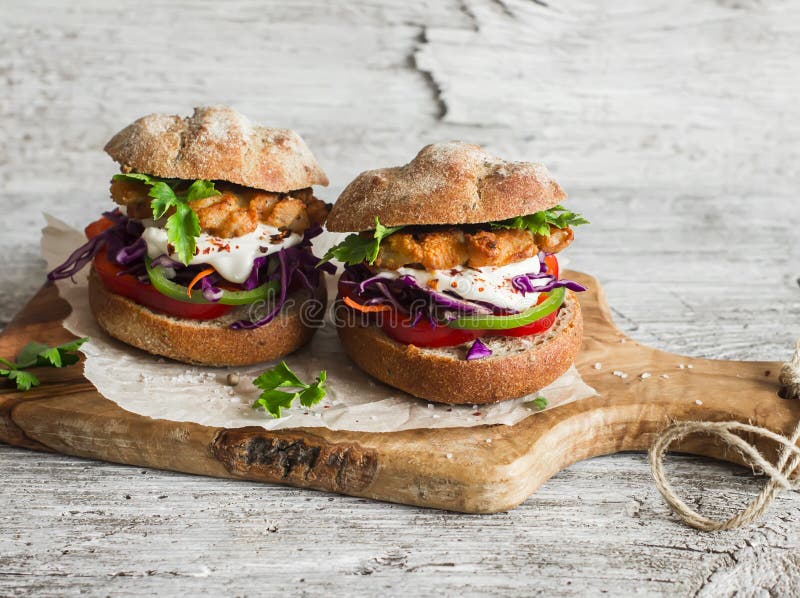 Fish Burger. Burgers With Tuna, Avocado And Mustard Sauce With Whole ...