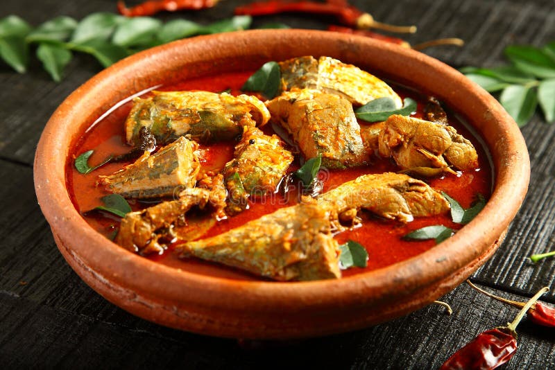Homemade fish curry stock photo. Image of bowl, leaves - 101809356