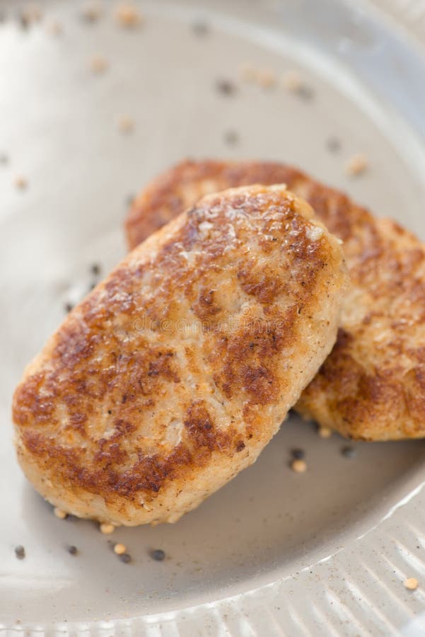Homemade Fish Cutlets (cakes)on Plate (close Up) Stock Image - Image of ...
