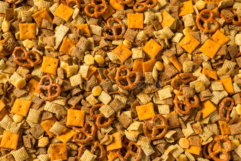 Homemade Flavored Cracker Snack Mix Stock Image - Image of junk ...