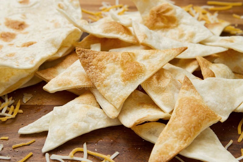 Homemade Flour Tortilla Chips Stock Image - Image of homemade, hungry ...