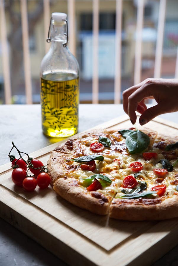 Homemade Pizza Next To a Window. Stock Photo - Image of wooden, fresh ...