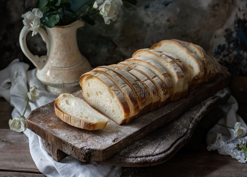 Homemade Fresh Bread on a Rustic Background Stock Illustration ...