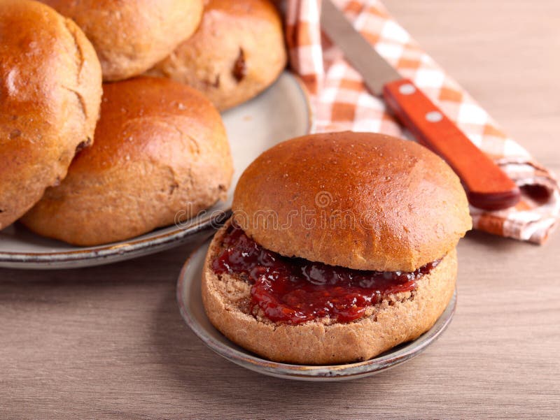 Homemade Fresh Chocolate Buns Stock Photo - Image of bakery, buns ...