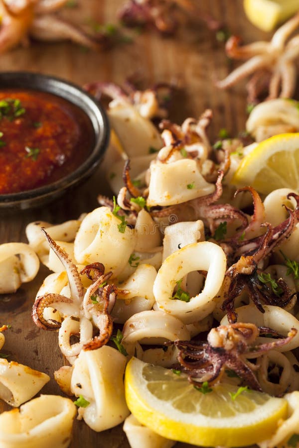 Homemade Fresh Grilled Calamari Stock Image - Image of cooking, dish ...