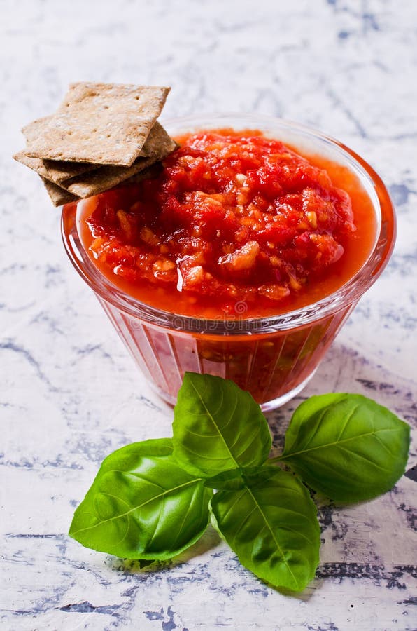 Homemade fresh salsa stock image. Image of container - 69884247