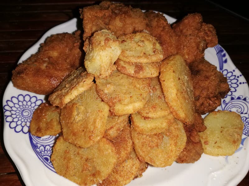 Homemade Fried Chicken and Mojus Stock Image - Image of mojus, homemade ...