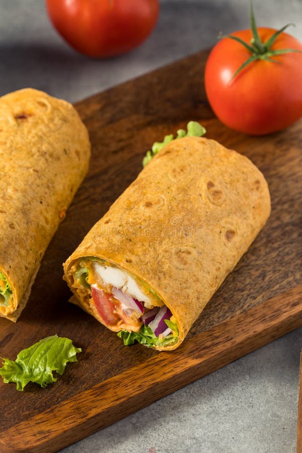 Homemade Fried Chicken Wrap Stock Image - Image of chicken, onion ...