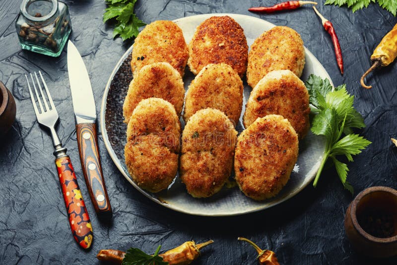Delicious fish cutlet stock image. Image of dish, meatball - 247728997