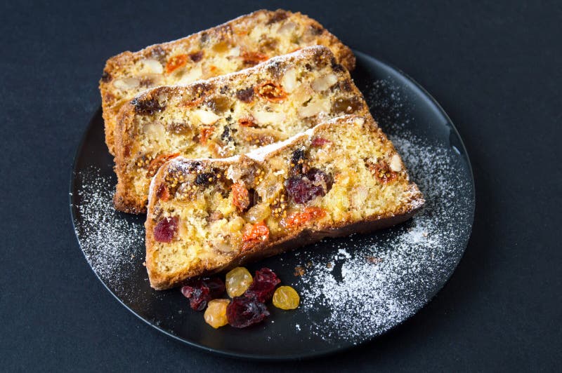Homemade Fruit Bread on a Plate Stock Image - Image of goji, paper ...