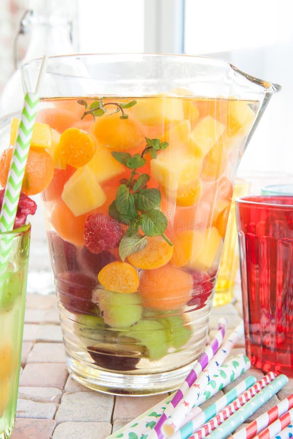 Homemade fruit punch stock photo. Image of natural, cubes - 115576270