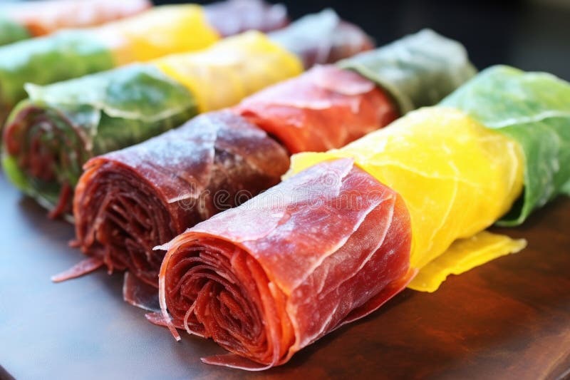 Homemade Fruit Roll-ups on a Parchment Paper Stock Illustration ...