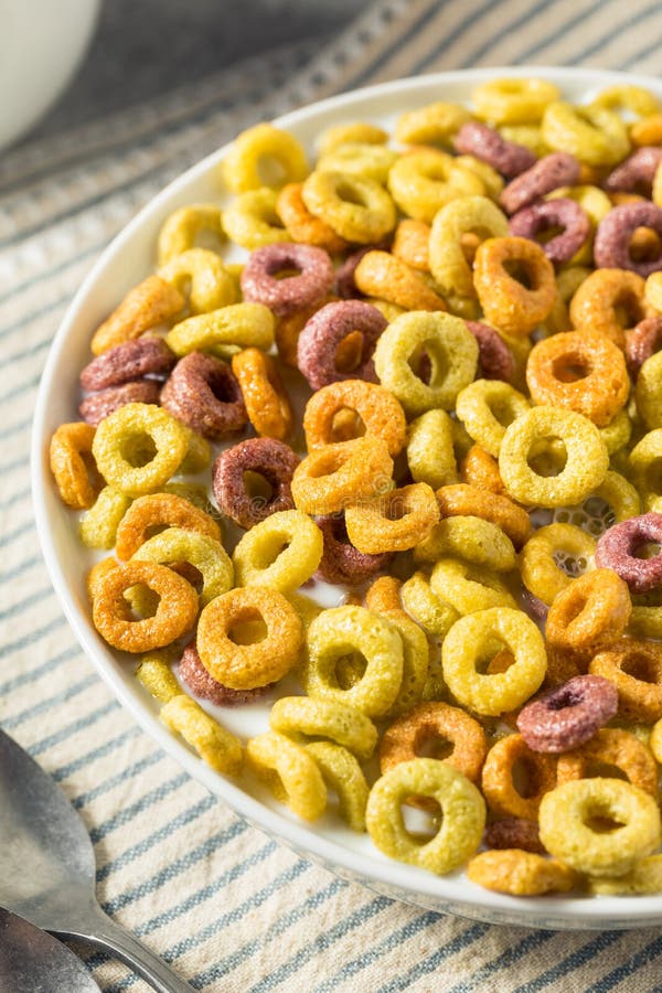 Homemade Fruity Fruit Loop Cereal Stock Image - Image of natural, sweet ...