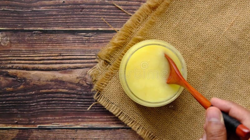 Homemade Ghee in Container on a Table , Stock Video - Video of ...