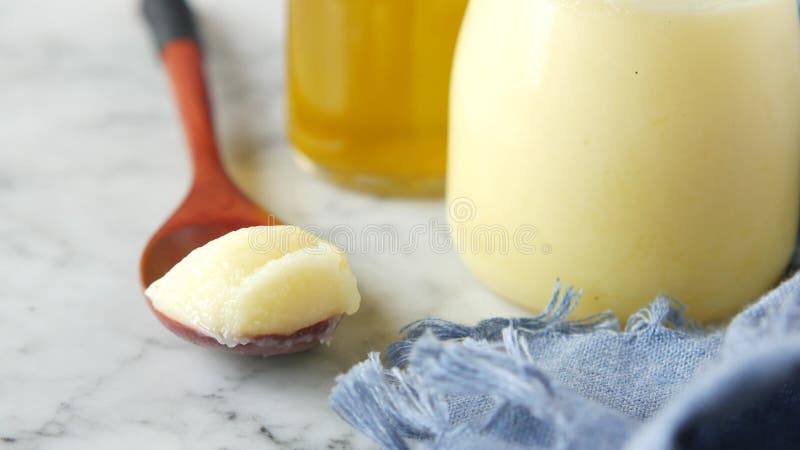 Homemade Ghee in Container on a Table , Stock Footage - Video of ...
