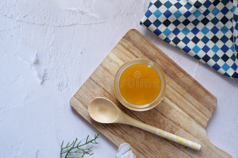 Homemade Ghee in Container on a Table , Stock Image - Image of dairy ...