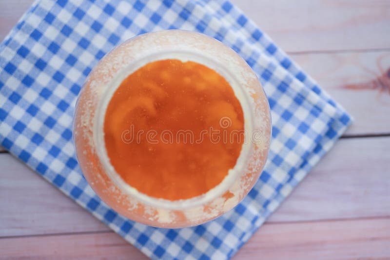 Homemade Ghee in Container on a Table , Stock Image - Image of ...