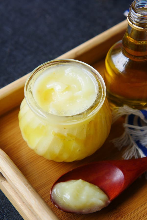 Homemade Ghee in Container on a Table , Stock Photo - Image of ...
