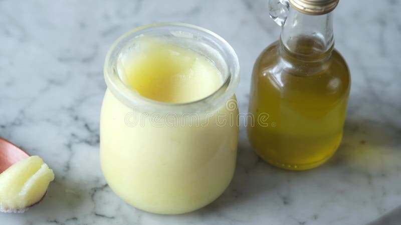 Homemade Ghee in Container on a Table , Stock Footage - Video of cream ...