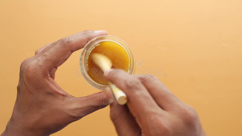Spoon Pick Homemade Ghee in Container on a Table , Stock Video - Video ...