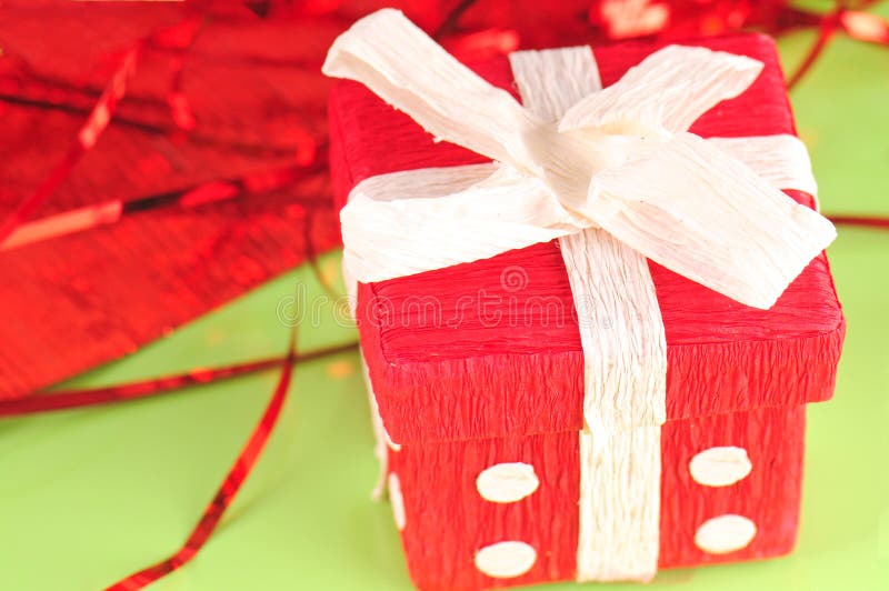 Homemade gift box stock image. Image of paper, polka - 17357703