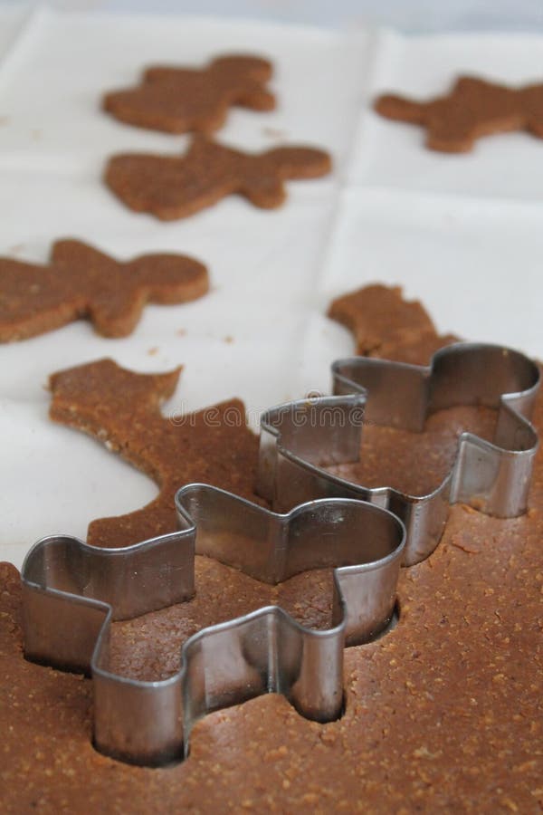 Homemade Gingerbread with Cookie Cutter Stock Image - Image of ...