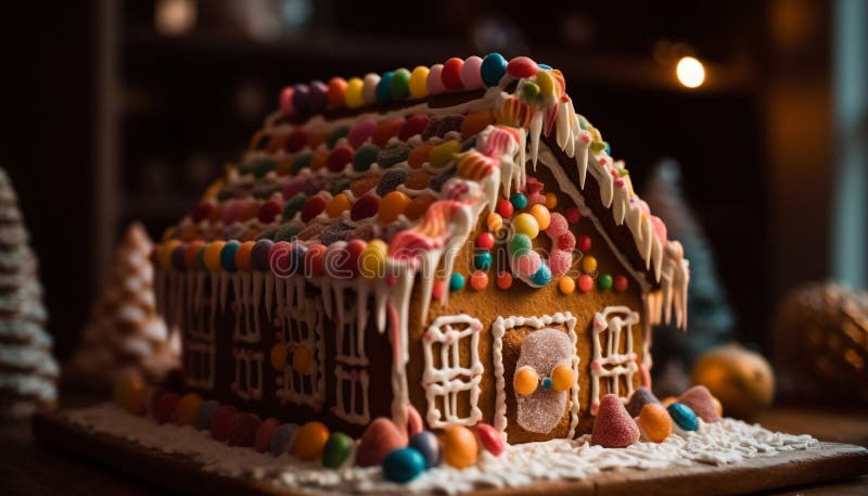Homemade Gingerbread House, a Winter Indulgence Generated by AI Stock ...