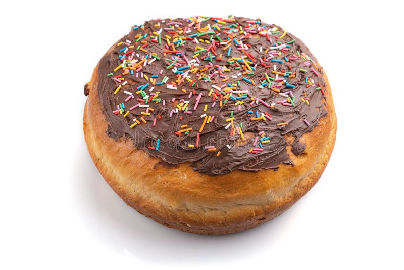 Homemade Glazed and Decorated Chocolate Easter Pie Isolated on a White ...