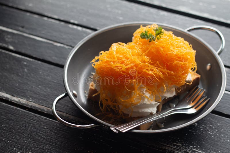 Homemade Gold Egg Yolk Thread Cakes Stock Image - Image of modern, gold ...