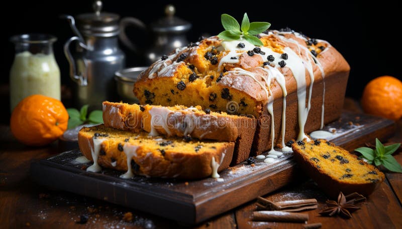A Homemade Gourmet Dessert, Fresh and Sweet, on a Rustic Table ...