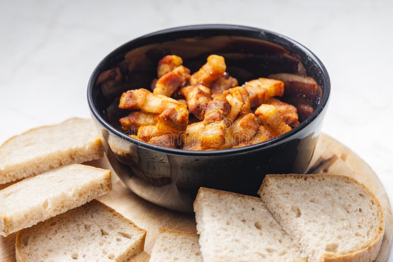 Homemade Greaves of Pork Side Stock Photo - Image of snack, food: 201261860