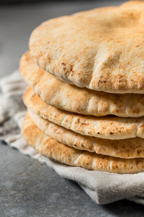 Homemade Greek Pita Bread Pockets Stock Photo - Image of pita, brown ...