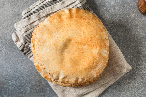Homemade Greek Pita Bread Pockets Stock Photo - Image of meal, bakery ...