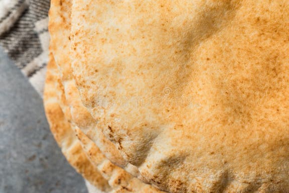 Homemade Greek Pita Bread Pockets Stock Photo - Image of cuisine, fresh ...