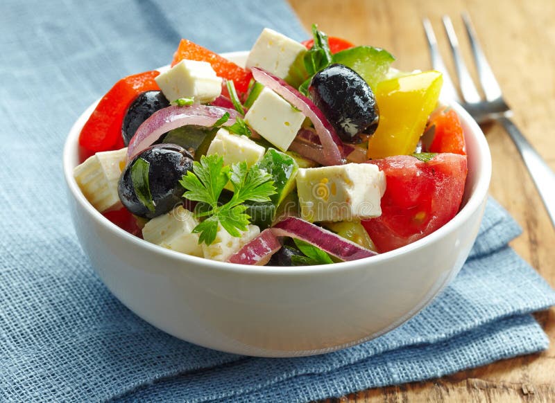 Homemade greek salad stock photo. Image of bowl, culinary - 42435382