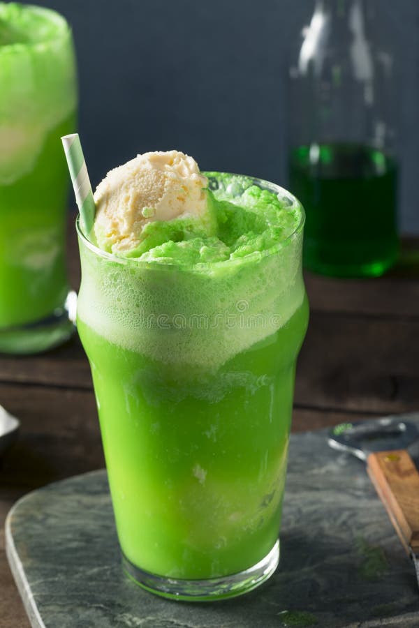 Homemade Green Ice Cream Soda Float Stock Image - Image of japanese ...