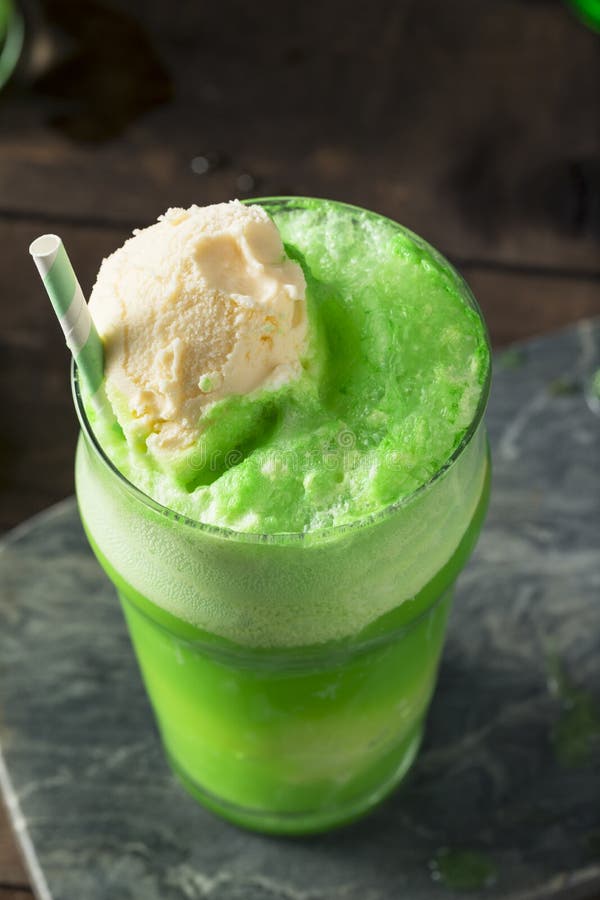 Homemade Green Ice Cream Soda Float Stock Image - Image of patricks ...