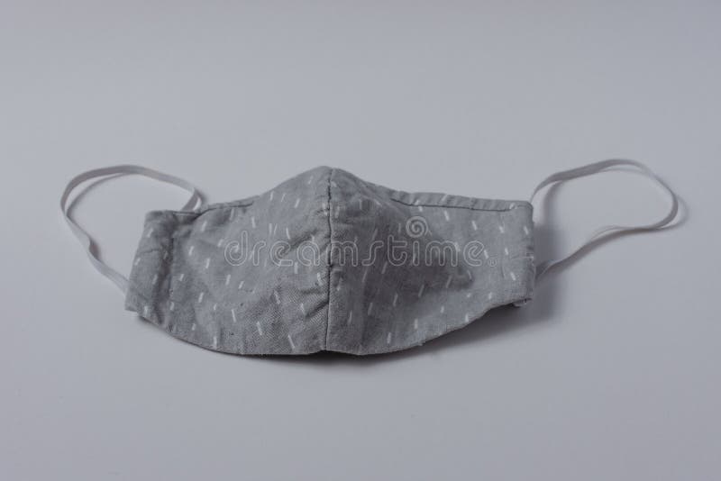 Homemade Grey Mask with White Stripes Stock Image - Image of background ...